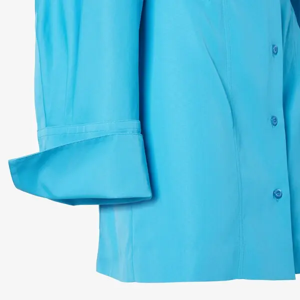 Fendi Fitted Shirt Dress With Embroidered Logo - Light Blue