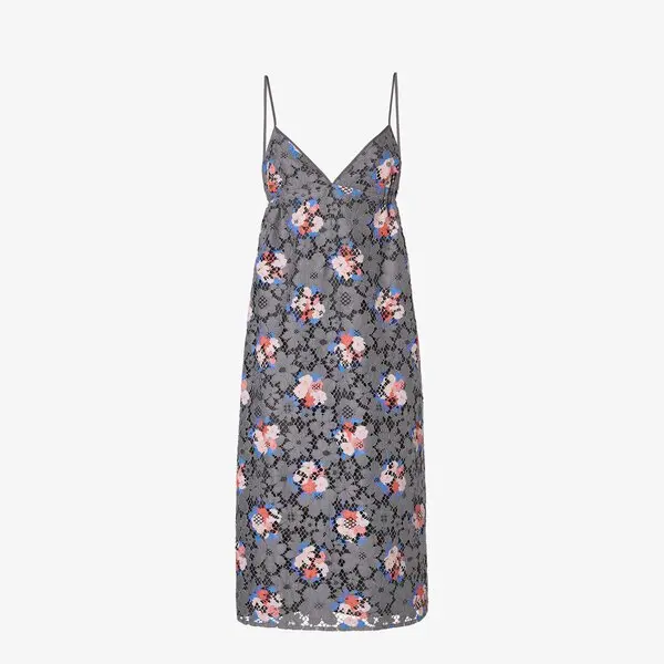 Fendi Lace Slip Dress - Grey
