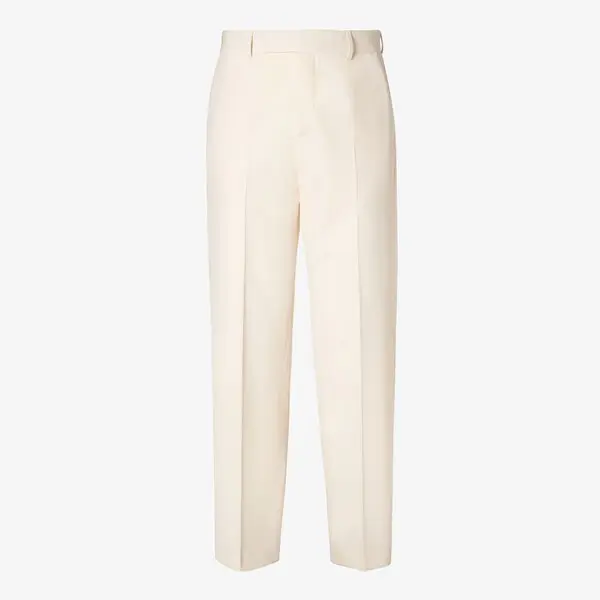 Fendi Tailored Wool Gabardine Trousers - Beige