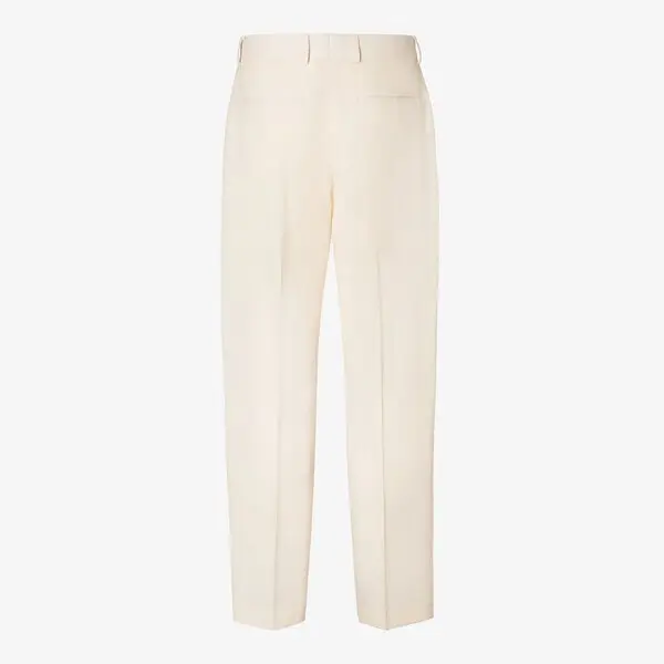 Fendi Tailored Wool Gabardine Trousers - Beige