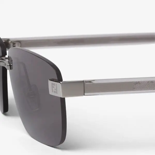 Fendi Ff Motif Rimless Sunglasses - Grey