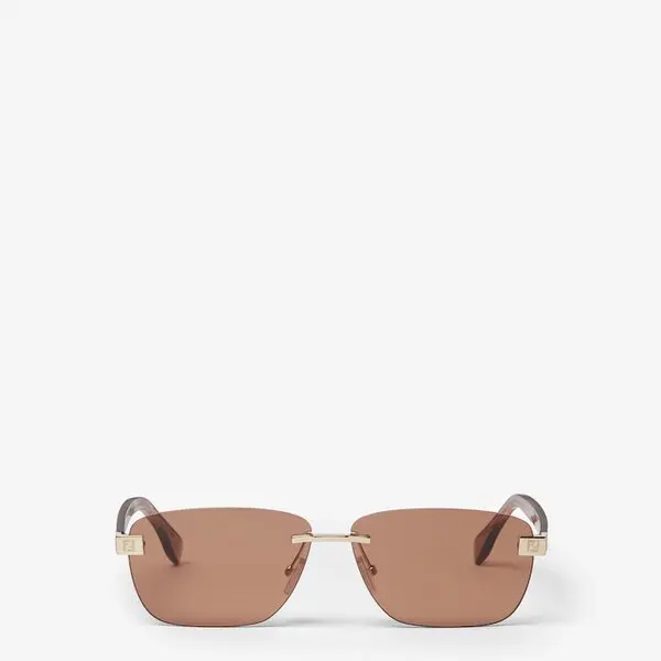 Fendi Rimless Sunglasses With Ff Motif Hinges