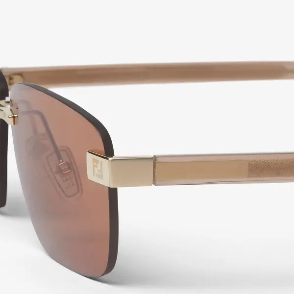 Fendi Rimless Sunglasses With Ff Motif Hinges