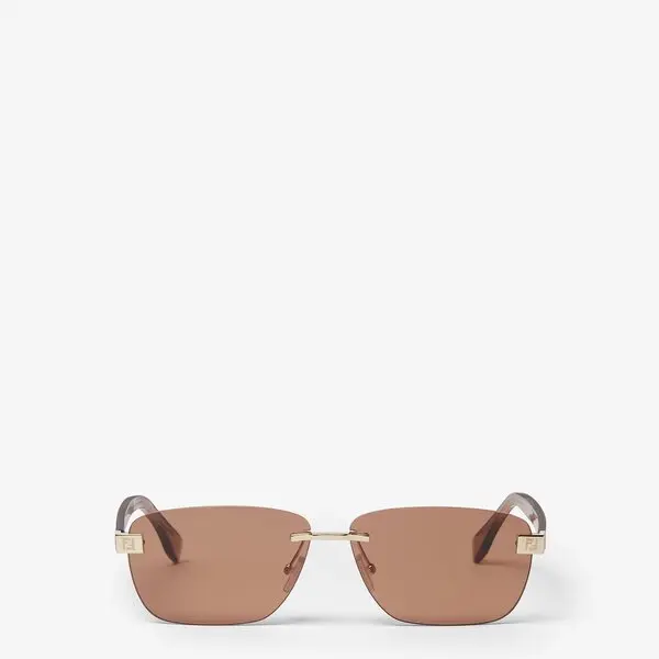 Fendi Rimless Sunglasses With Ff Motif Hinges