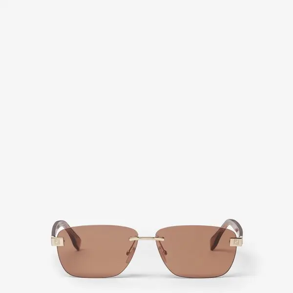 Fendi Rimless Sunglasses With Ff Motif Hinges