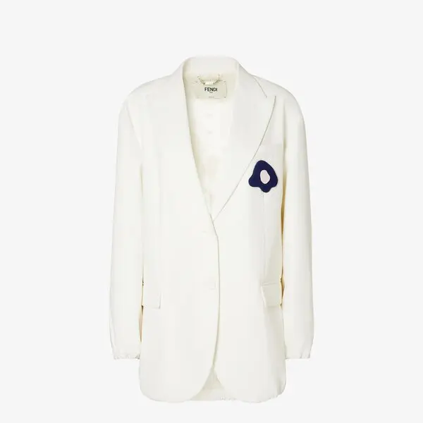 Fendi Technical Canvas Single-breasted Jacket With Removable Brooch