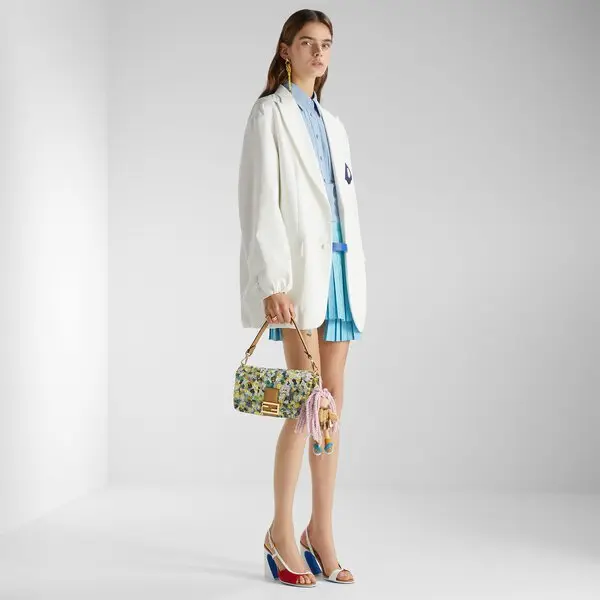 Fendi Technical Canvas Single-breasted Jacket With Removable Brooch