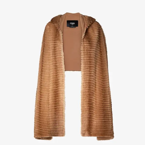 Fendi Mink And Silk Scarf With Hood