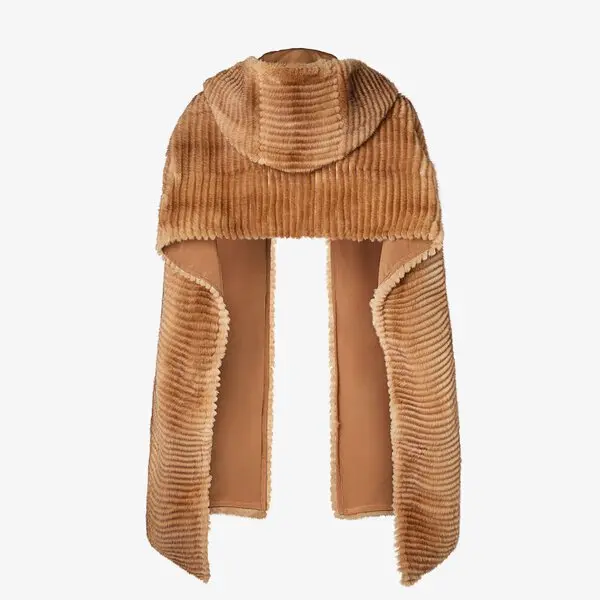 Fendi Mink And Silk Scarf With Hood