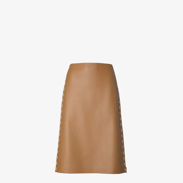 Fendi Grained Leather Midi Skirt