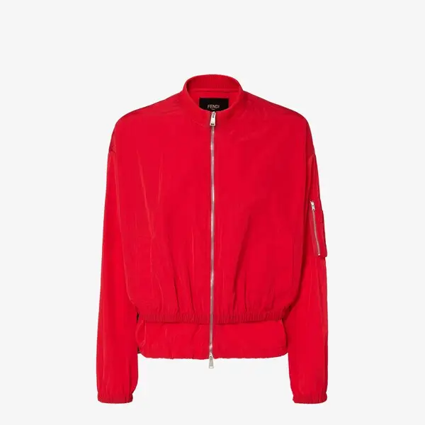 Fendi Nylon Blouson With Ff Selleria Logo - Red
