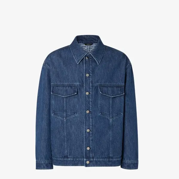 Fendi Oversized Denim Jacket - Blue