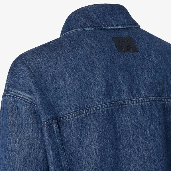 Fendi Oversized Denim Jacket - Blue