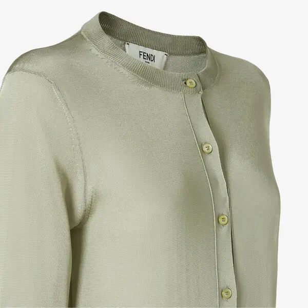 Fendi Slim-fit Cardigan With Embroidered Logo