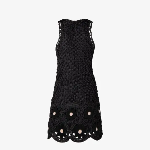 Fendi Macramé Knit Halterneck Mini Dress