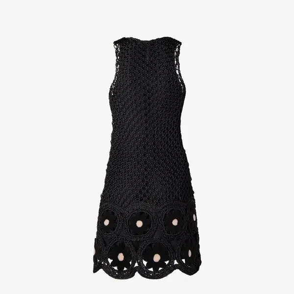Fendi Macramé Knit Halterneck Mini Dress