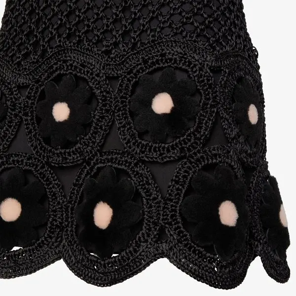 Fendi Macramé Knit Halterneck Mini Dress
