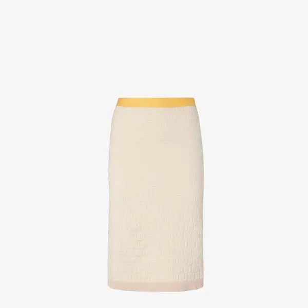 Fendi Midi Skirt With Ff Jacquard Motif - Multicolour