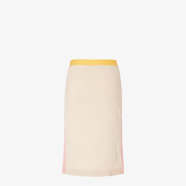 Fendi Midi Skirt With Ff Jacquard Motif - Multicolour