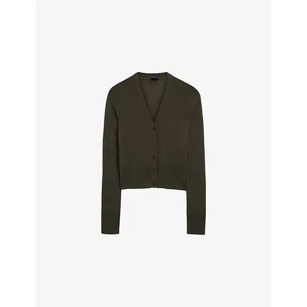 JOSEPH Cashair V-neck Cashmere Cardigan - Palm Leaf