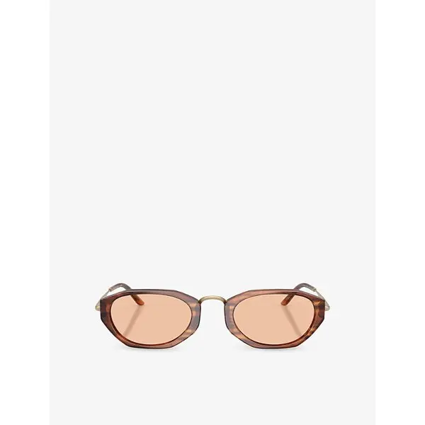 Giorgio Armani Oval-frame Sunglasses - Brown