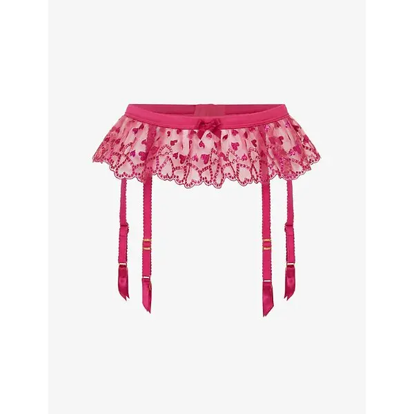 Agent Provocateur Rozann Tutu Tulle Suspender - Fuchsia