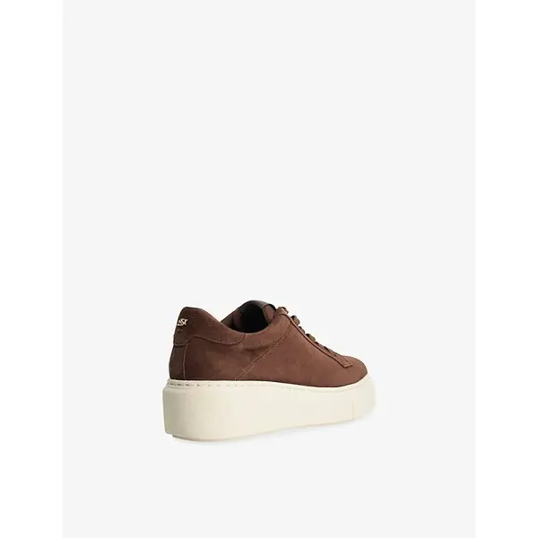 DUNE Evienne Flatform Trainers - Brown Suede