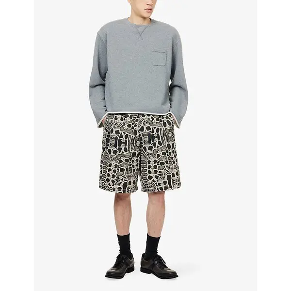 BRAIN DEAD Skull Climber Cotton-twill Shorts - Natural