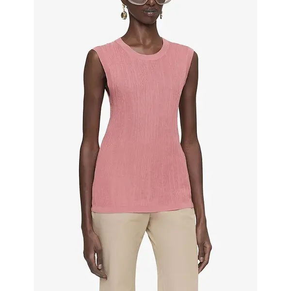 JOSEPH Calife Ribbed Top - Blush