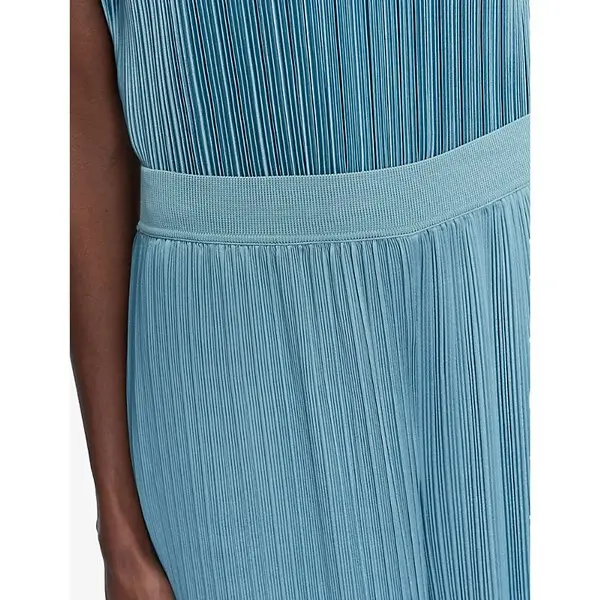 JOSEPH Pleated Satin Trousers - Chambray