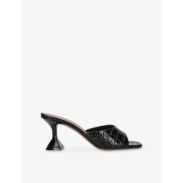 Amina Muaddi Lupita 70 Leather Heeled Mules