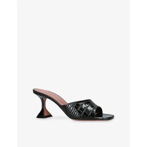 Amina Muaddi Lupita 70 Leather Heeled Mules