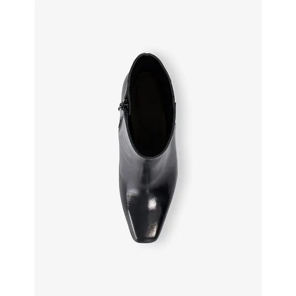 DUNE Ovation Heeled Leather Ankle Boots - Black Leather