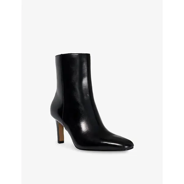 DUNE Ovation Heeled Leather Ankle Boots - Black Leather
