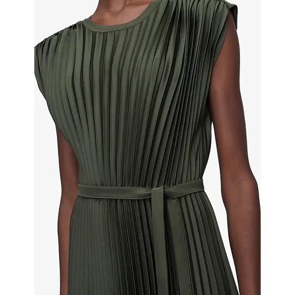 JOSEPH Volta Plissé Woven Midi Dress