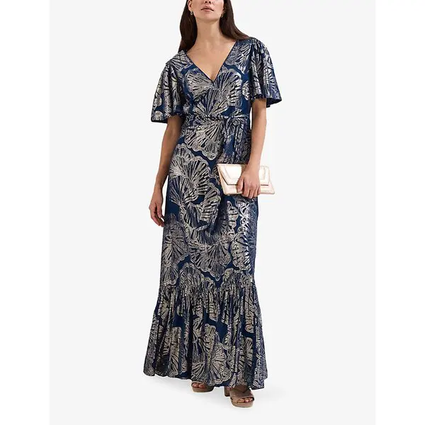 phase eight blue maxi dress Linen maxi dress