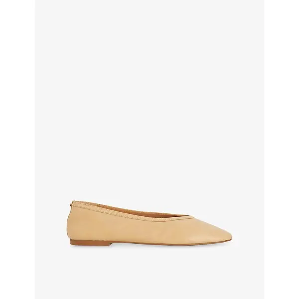 DUNE Hetta Leather Ballet Flats - Camel Leather