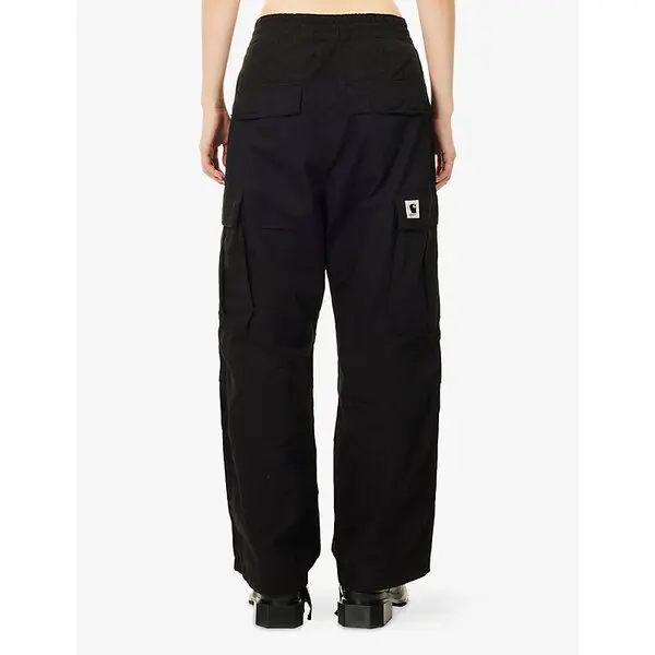 Carhartt Work In Progress Baggy-fit Cotton Cargo Trousers - Black