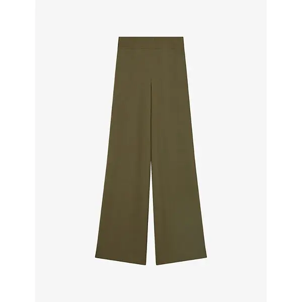 JOSEPH Rihani Wide-leg Silk Trousers - Palm Leaf
