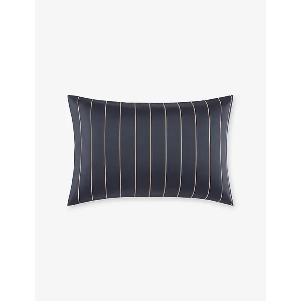 BOSS Bray Striped Cotton Pillowcase 50cm X 75cm - Ebony
