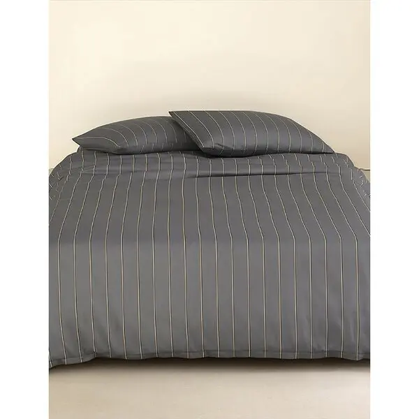 BOSS Bray Striped Cotton Pillowcase 50cm X 75cm - Ebony