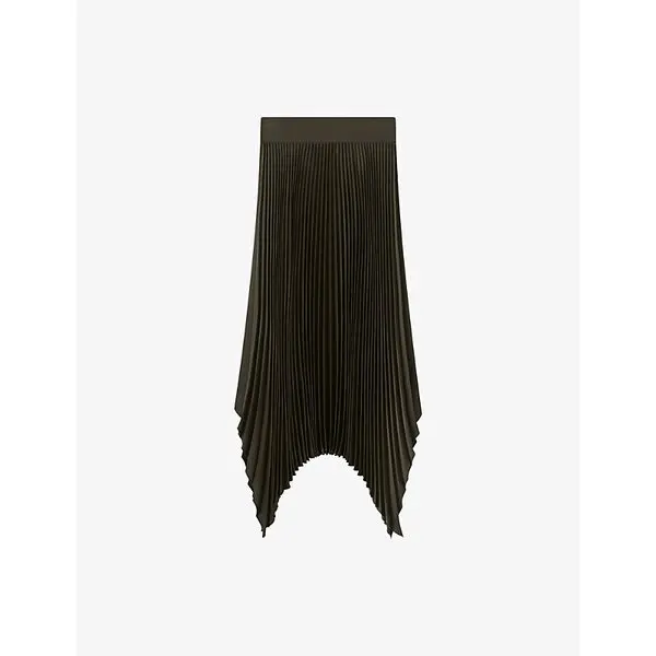 JOSEPH Plissé Woven Maxi Skirt - Palm Leaf