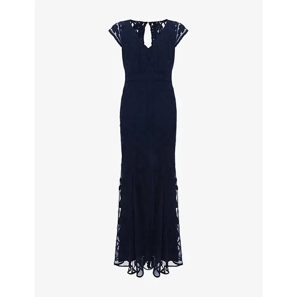 PHASE EIGHT Khiana V-neck Tapework Woven Maxi Dress