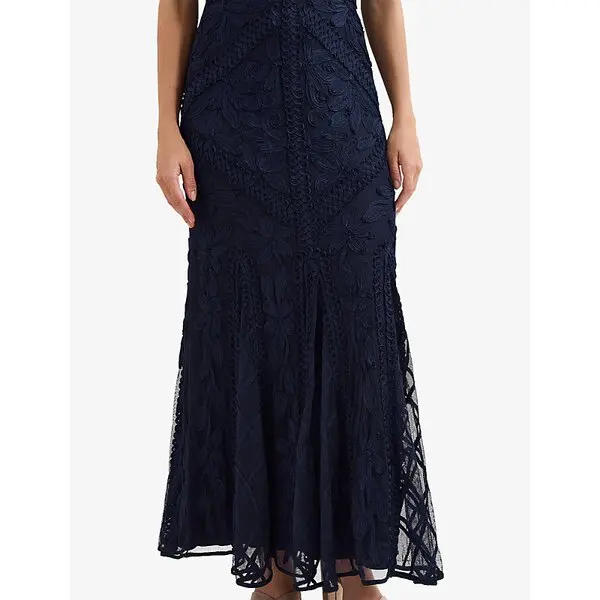 PHASE EIGHT Khiana V-neck Tapework Woven Maxi Dress