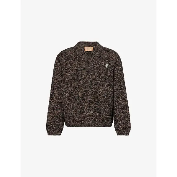 BRAIN DEAD Logo Embroidered Waffle-knit Pima Cotton Jumper