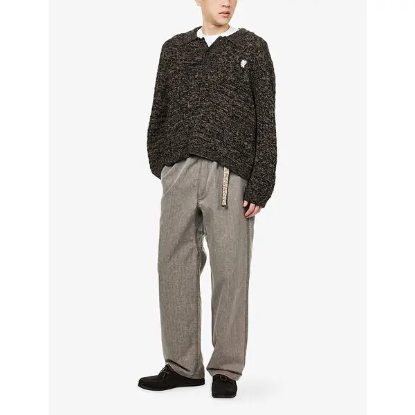 BRAIN DEAD Logo Embroidered Waffle-knit Pima Cotton Jumper