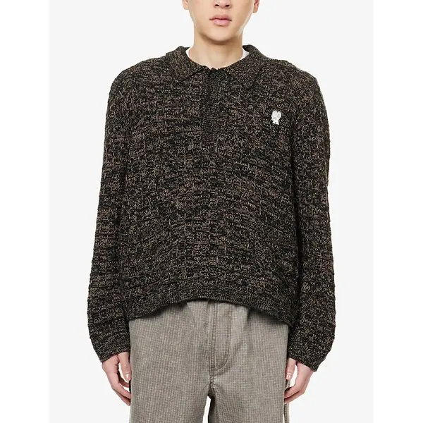 BRAIN DEAD Logo Embroidered Waffle-knit Pima Cotton Jumper