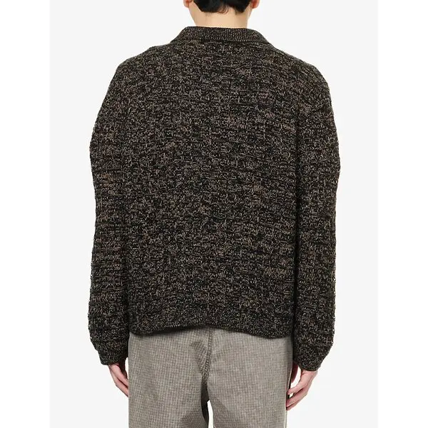 BRAIN DEAD Logo Embroidered Waffle-knit Pima Cotton Jumper