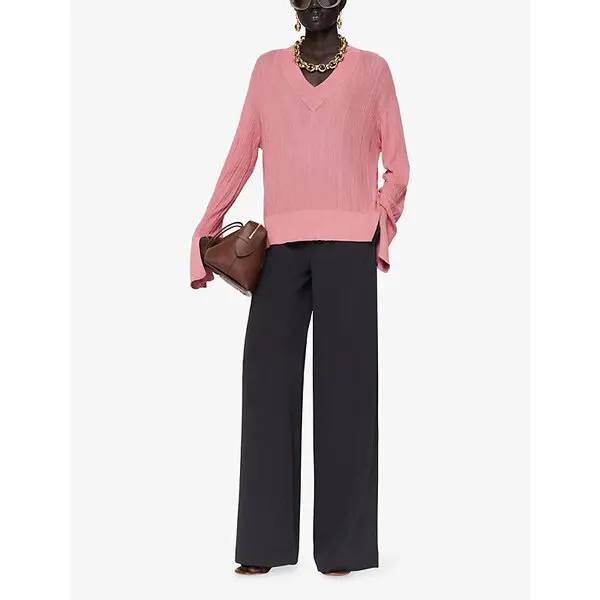 JOSEPH Jardin Ribbed Silk And Cotton Top