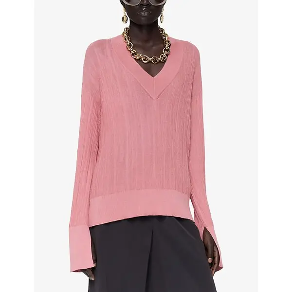 JOSEPH Jardin Ribbed Silk And Cotton Top